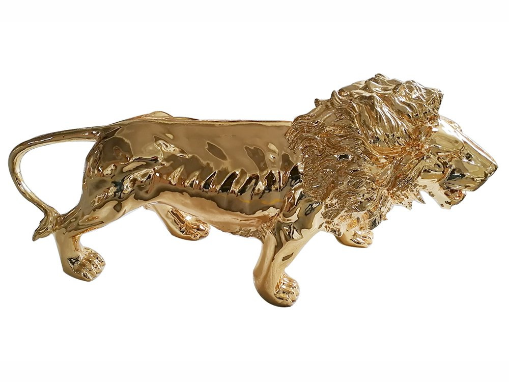 FIGURA A116 LEW 100x30x41cm ZŁOTY | Dekoracje \ Figury zwierząt BLACK ...